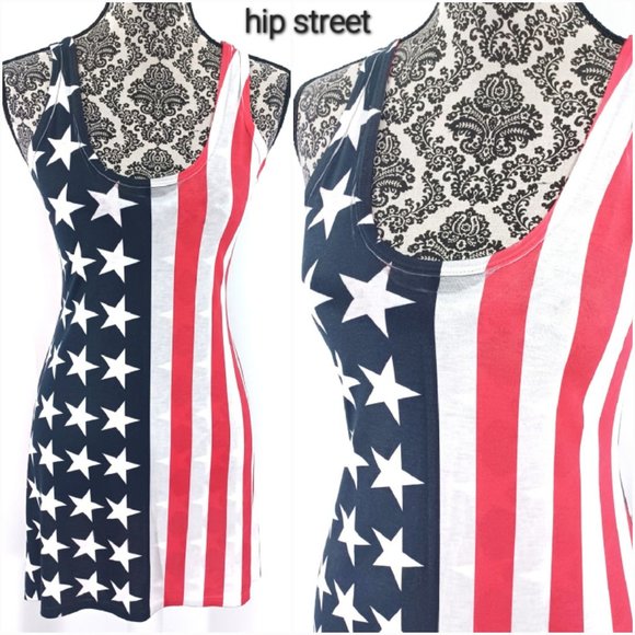 zoozie la | Dresses | Zoozie La Stars Stripes Usa Flag Tank Dress S ...
